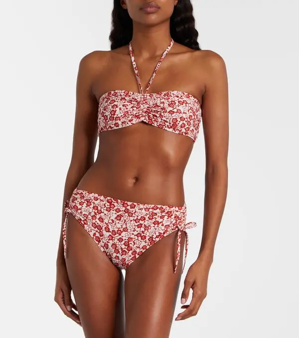 Isabel Marant Étoile Salmage Floral Bikini Top - Red