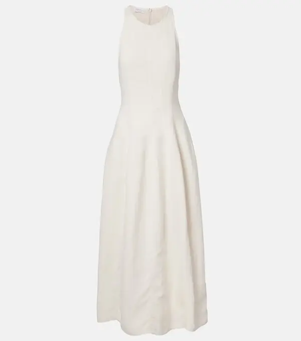 Brunello Cucinelli Cotton And Silk Maxi Dress - White