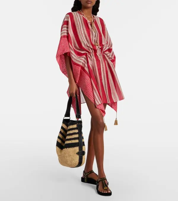 Isabel Marant Étoile Bayia Striped Raffia Shoulder Bag - Beige
