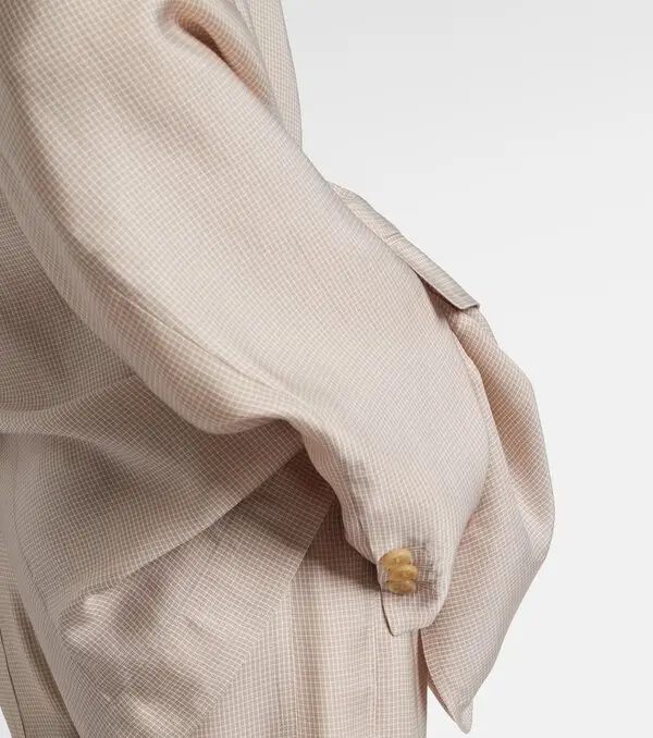 Acne Studios Checked Blazer With Scarf Detail