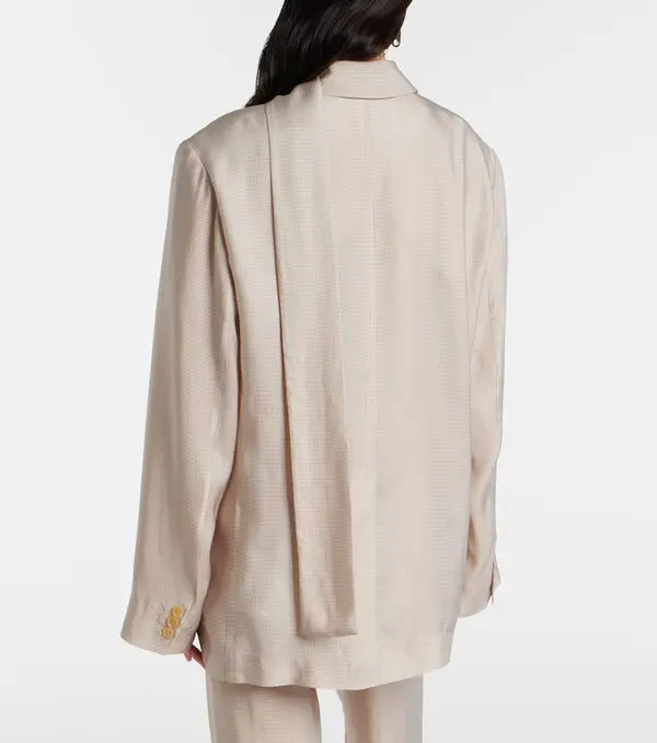 Acne Studios Checked Blazer With Scarf Detail