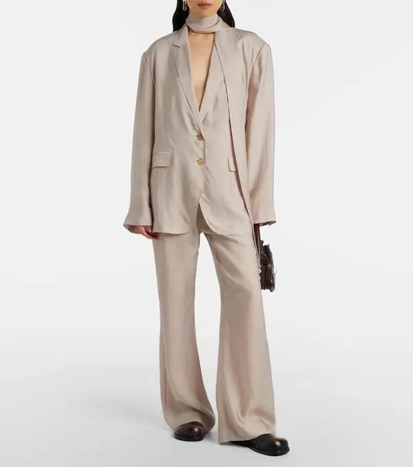 Acne Studios Checked Blazer With Scarf Detail