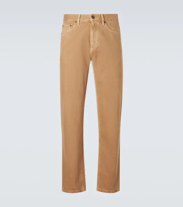 Zegna Roccia Cotton Straight Pants - Beige
