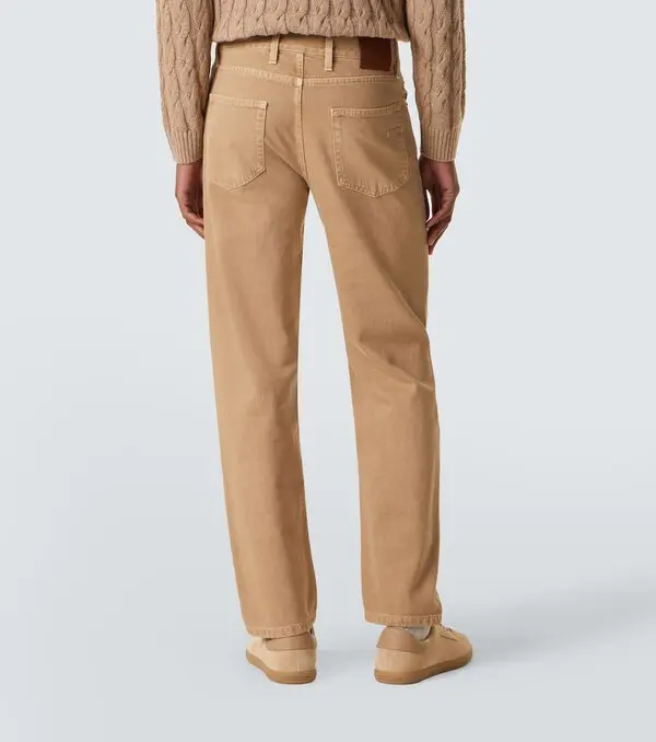 Zegna Roccia Cotton Straight Pants - Beige