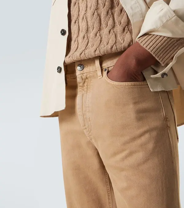 Zegna Roccia Cotton Straight Pants - Beige