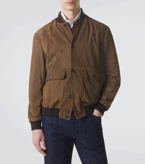 Kiton Suede Bomber Jacket