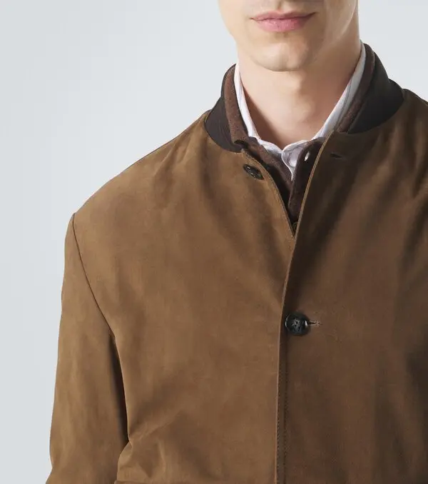 Kiton Suede Bomber Jacket