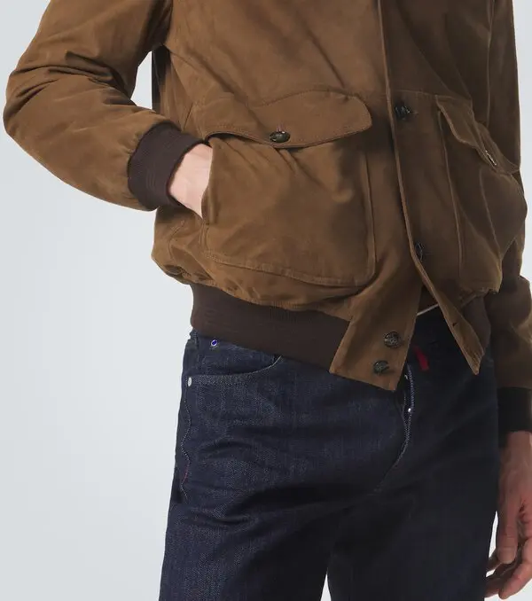 Kiton Suede Bomber Jacket