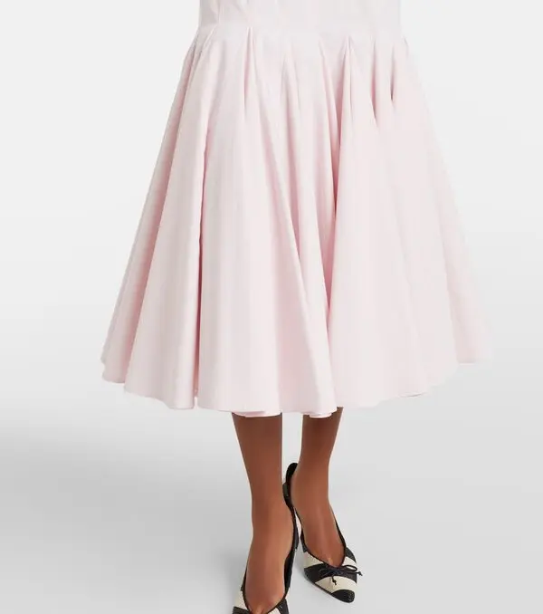 Jacquemus Agave Pleated Cotton Poplin Midi Dress - Pink