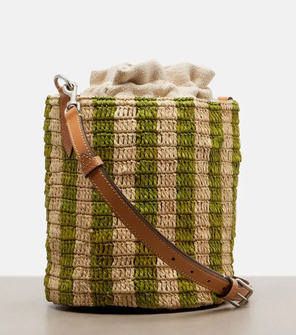 Valentino Garavani Vlogo Mini Raffia Crossbody Bag - Green