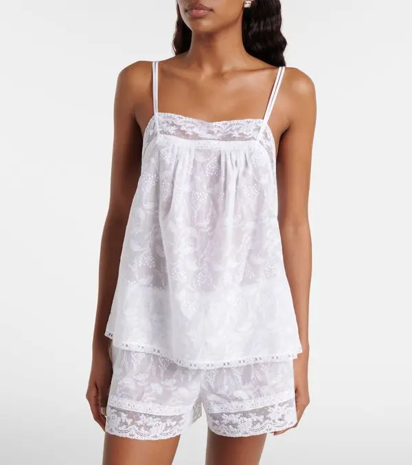 ERES Amande Floral Cotton-blend Voile Camisole