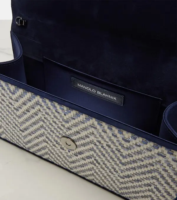 Manolo Blahnik Capripla Raffia Clutch