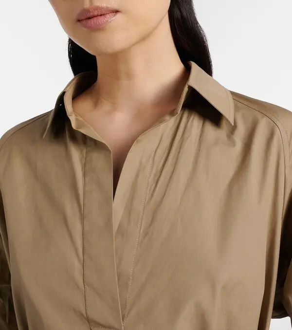 Max Mara Mirto Cotton Midi Dress - Beige