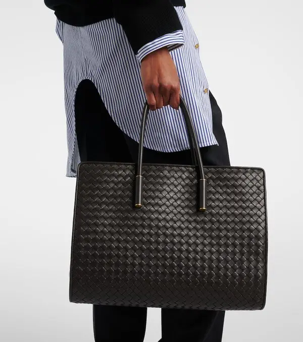 Bottega Veneta Barbara Intrecciato Leather Tote Bag - Brown
