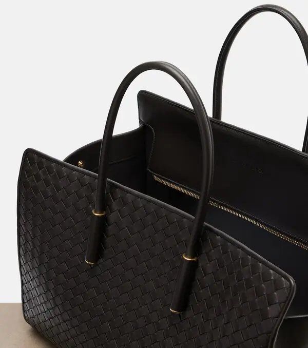 Bottega Veneta Barbara Intrecciato Leather Tote Bag - Brown