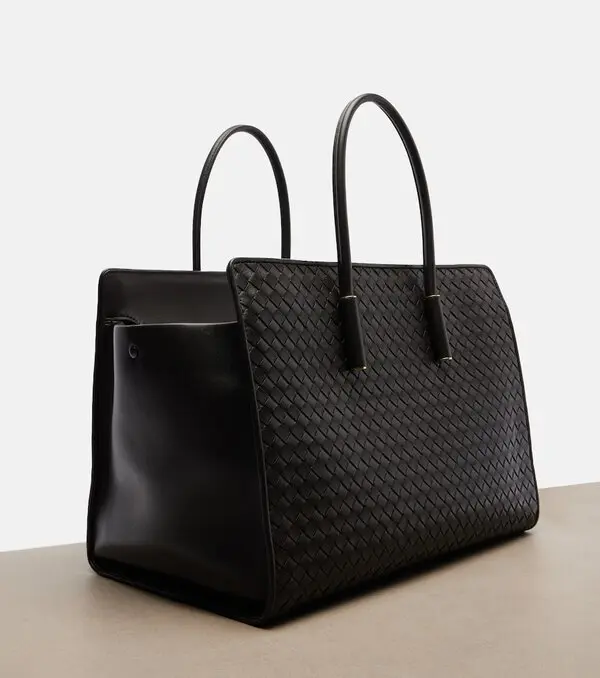 Bottega Veneta Barbara Intrecciato Leather Tote Bag - Brown