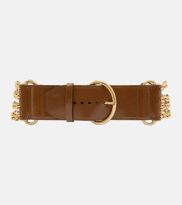 Chloé Camera Chain Leather Belt - Brown