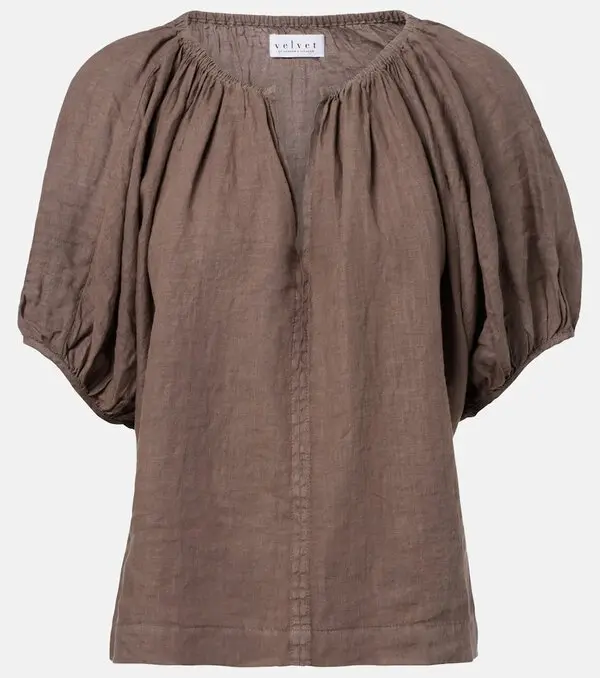 Velvet By Graham & Spencer Cosette Linen Blouse