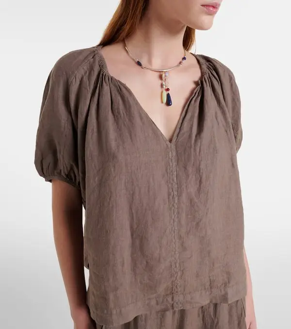 Velvet By Graham & Spencer Cosette Linen Blouse