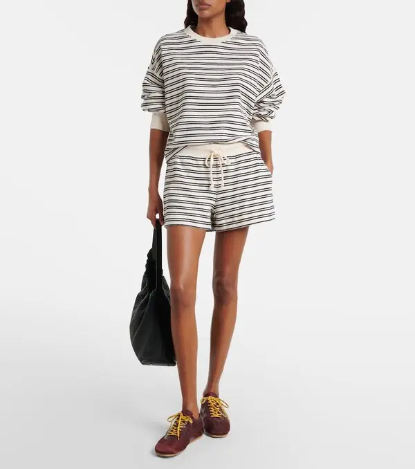 Velvet By Graham & Spencer Isabelle Striped Cotton Jersey Sweatshirt