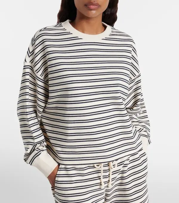 Velvet By Graham & Spencer Isabelle Striped Cotton Jersey Sweatshirt