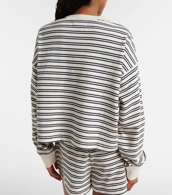 Velvet By Graham & Spencer Isabelle Striped Cotton Jersey Sweatshirt