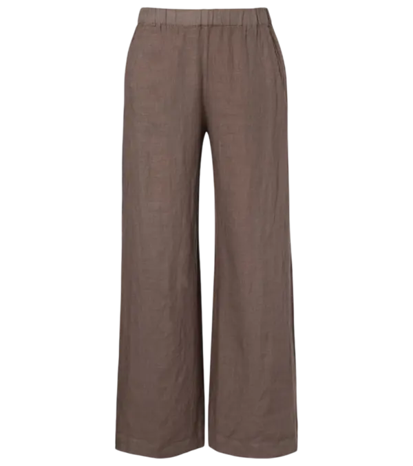 Velvet By Graham & Spencer Lola Linen Wide-leg Pants - Brown