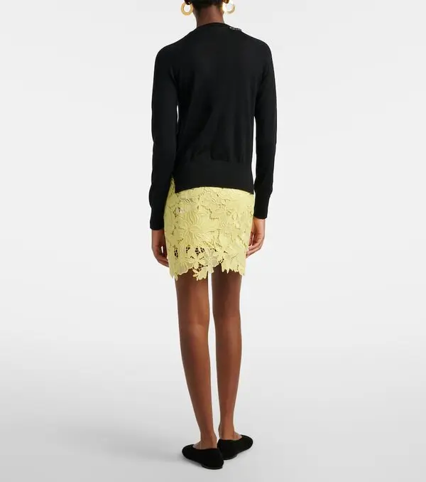 Sportmax Bora Floral Lace Mini Skirt - Yellow
