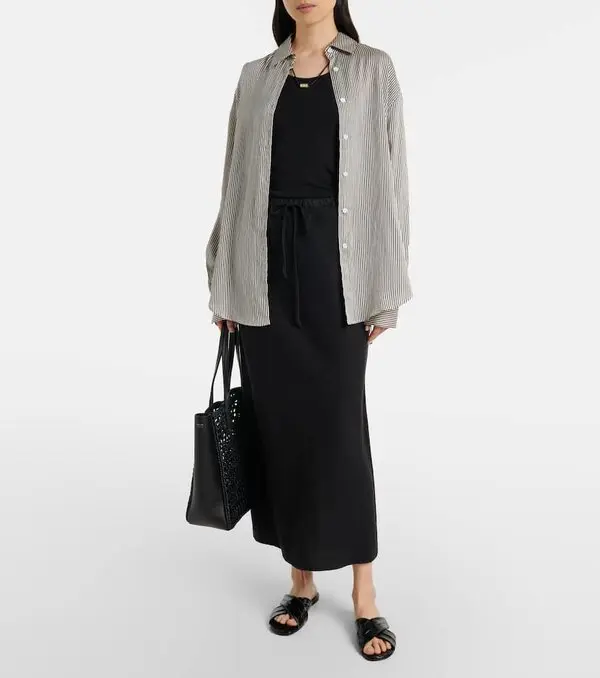 Velvet By Graham & Spencer Beka Linen Maxi Skirt - Black
