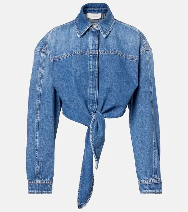 Sportmax Pevera Cropped Denim Shirt - Blue