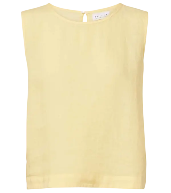 Velvet By Graham & Spencer Maxine Linen Top - Yellow