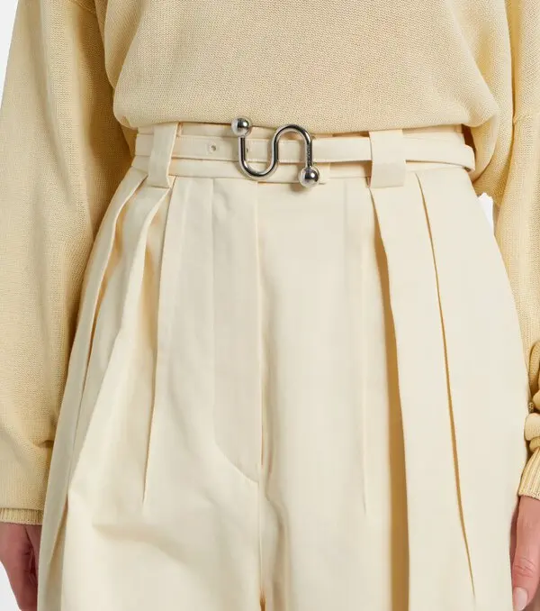 Sportmax Idoneo Cotton Gabardine Wide-leg Pants - White