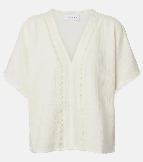 Velvet By Graham & Spencer Verna Cotton Gauze Top