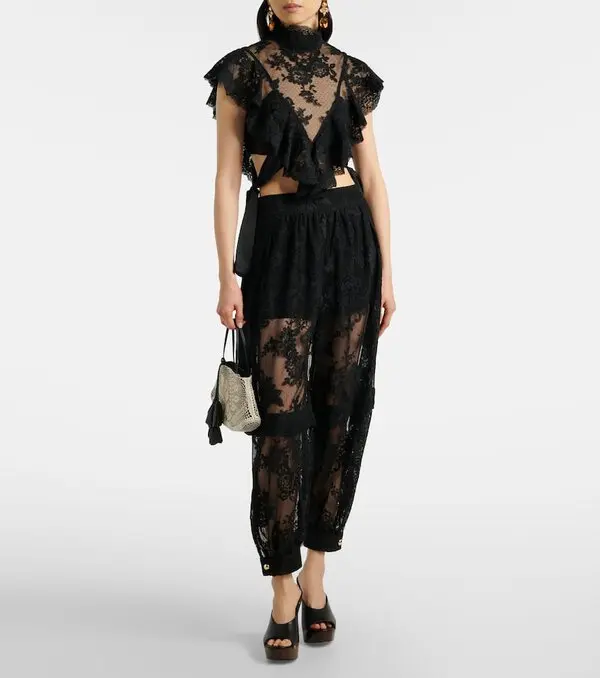 Zimmermann Luna Lace Balloon Pants - Black