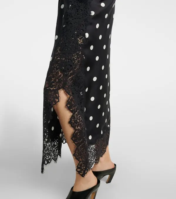 Sportmax Capo Polka-dot Silk Slip Dress