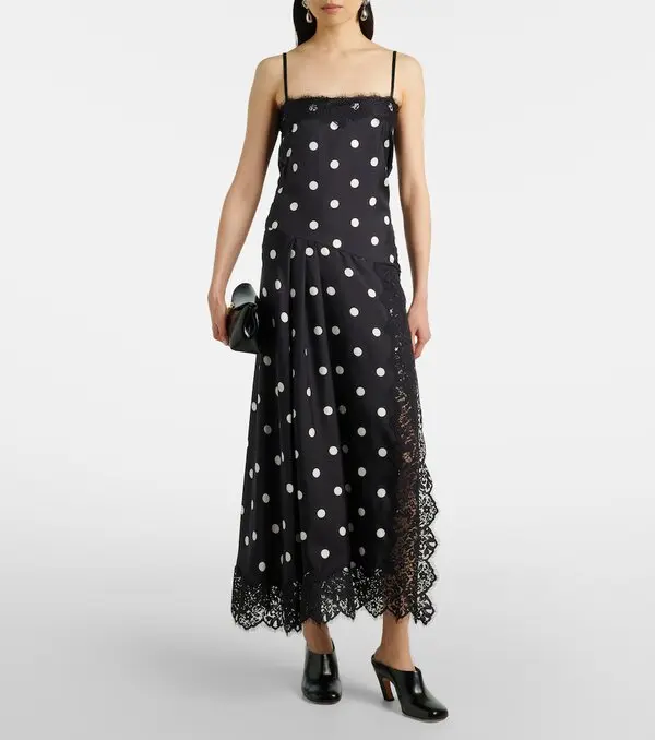 Sportmax Capo Polka-dot Silk Slip Dress