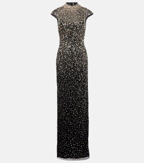 Jenny Packham Treasure Embellished Gown - Black