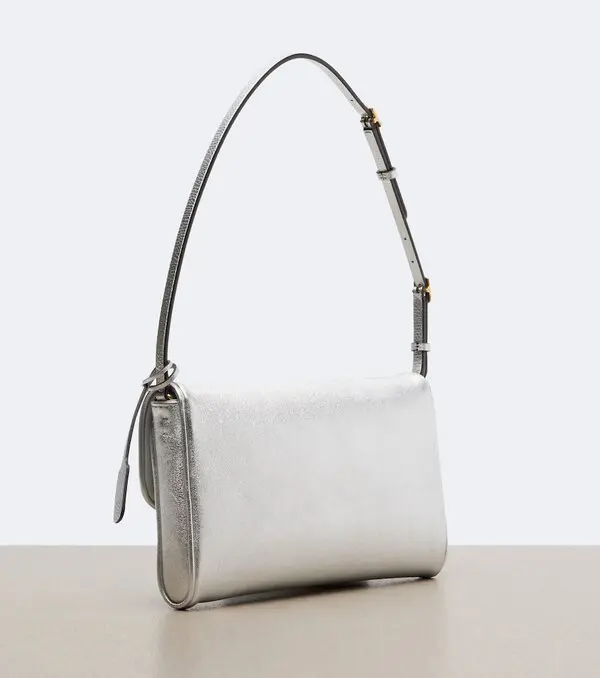 Valentino Garavani Devain Metallic Shoulder Bag - Silver
