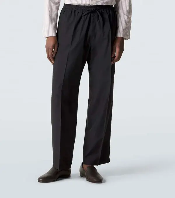UMIT BENAN Julian Straight Silk Pants - Black