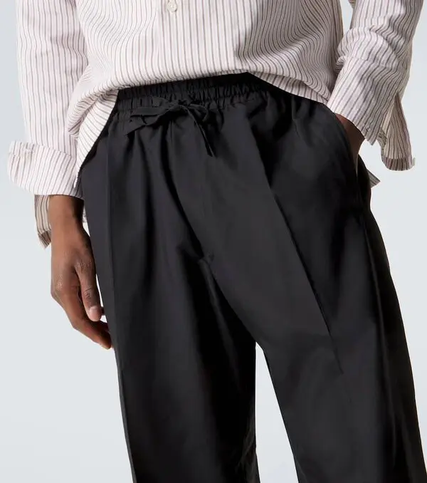 UMIT BENAN Julian Straight Silk Pants - Black