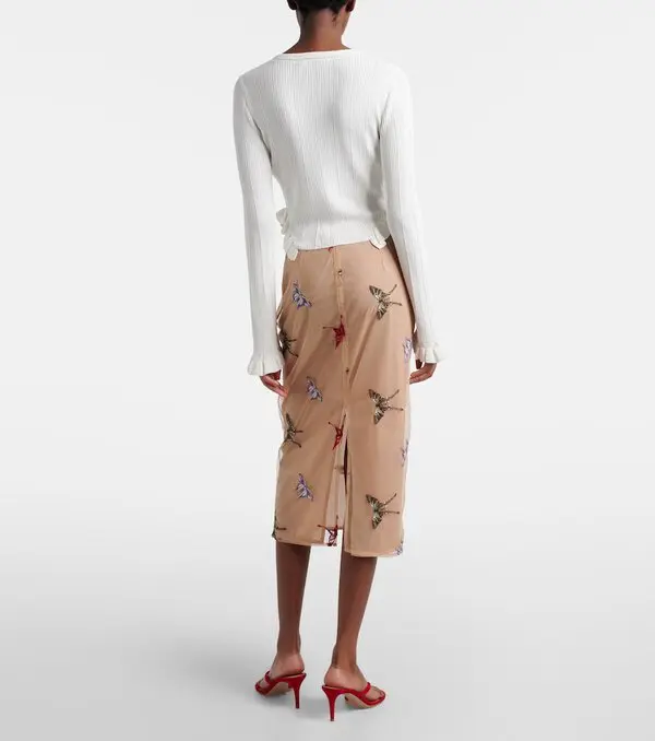 Blumarine Appliqué Midi Skirt