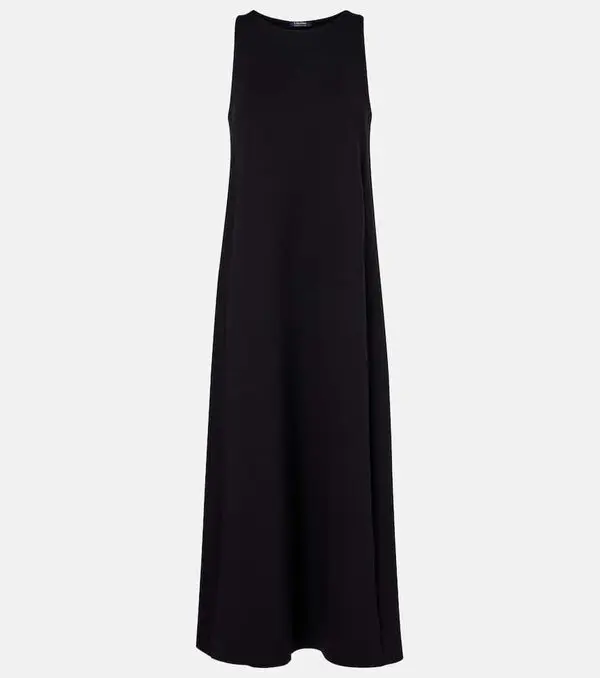 Max Mara Eremi Cotton-blend Jersey Midi Dress - Black