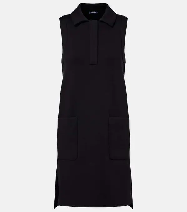 Max Mara Saggina Cotton-blend Jersey Polo Dress - Black