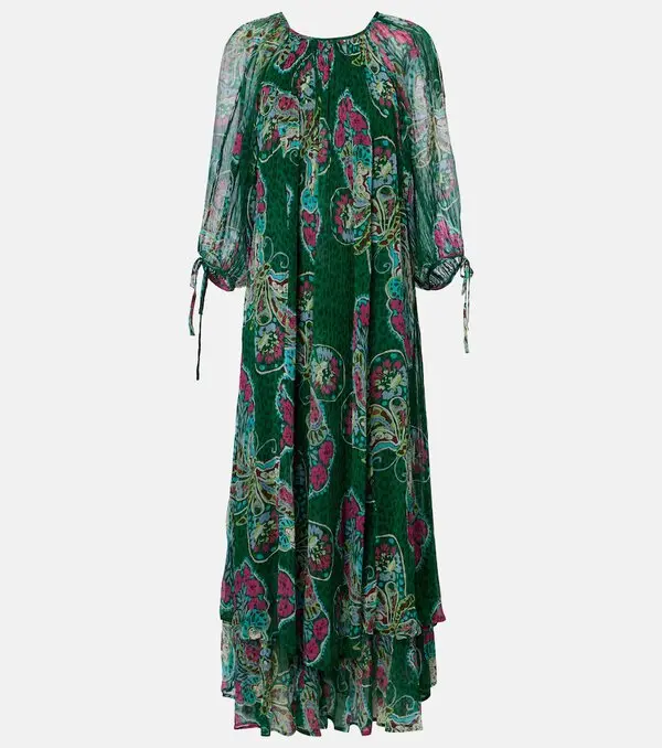 Rixo Hayden Printed Maxi Dress - Green