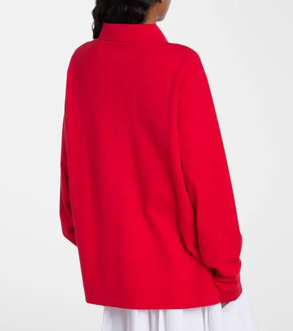 Prada Logo Cotton Piqué Polo Shirt - Red