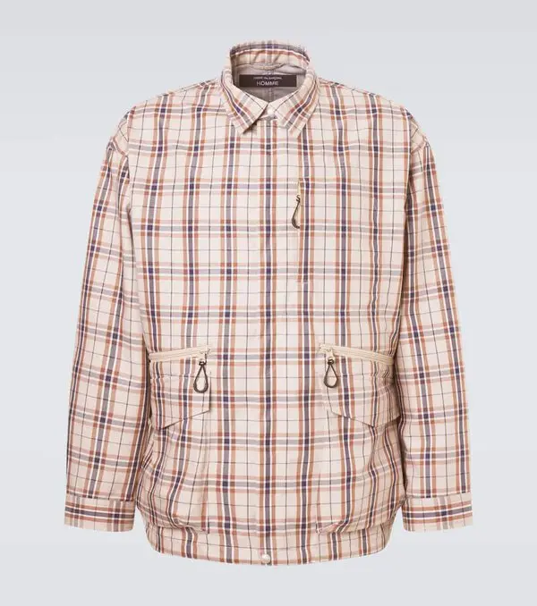 Comme Des Garçons Homme Checked Cotton-blend Zip-up Jacket