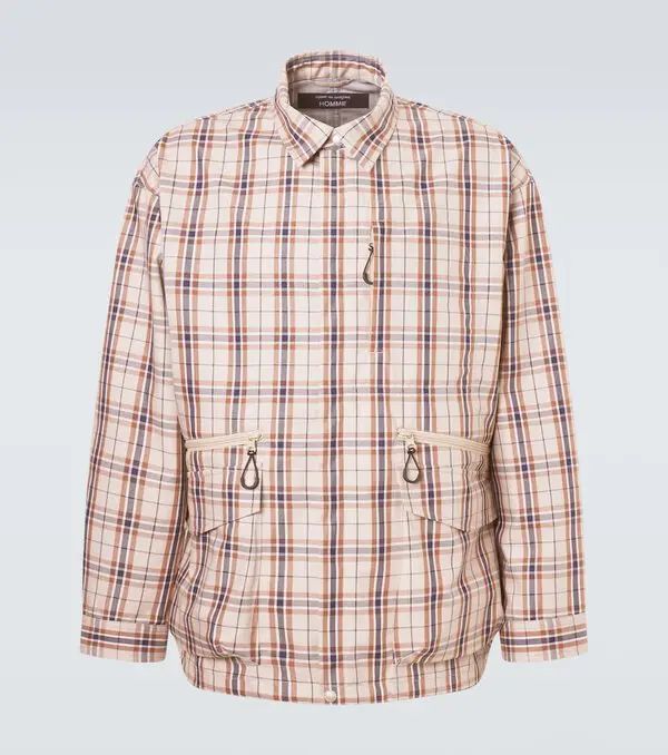 Comme Des Garçons Checked Cotton-blend Jacket - Beige