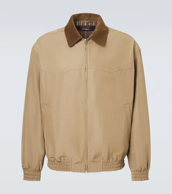 Comme Des Garçons Corduroy-trimmed Blouson Jacket - Beige