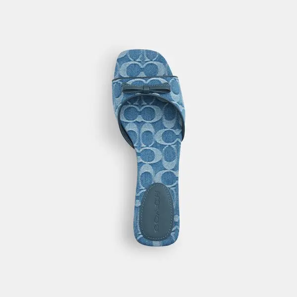 COACH OUTLET Coach Bow Kitten Heel Sandal In Signature Denim