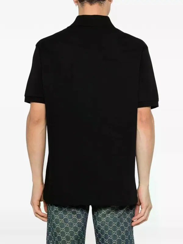 Gucci Cotton Piquet Polo Shirt With Embroidery - Black